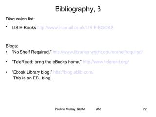 AS&L Seminar 2010 - Pauline Murray's presentation | PPT