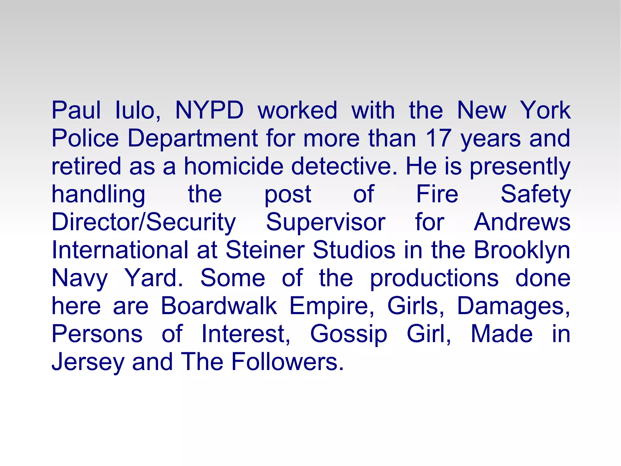 Paul iulo, nypd | PPT