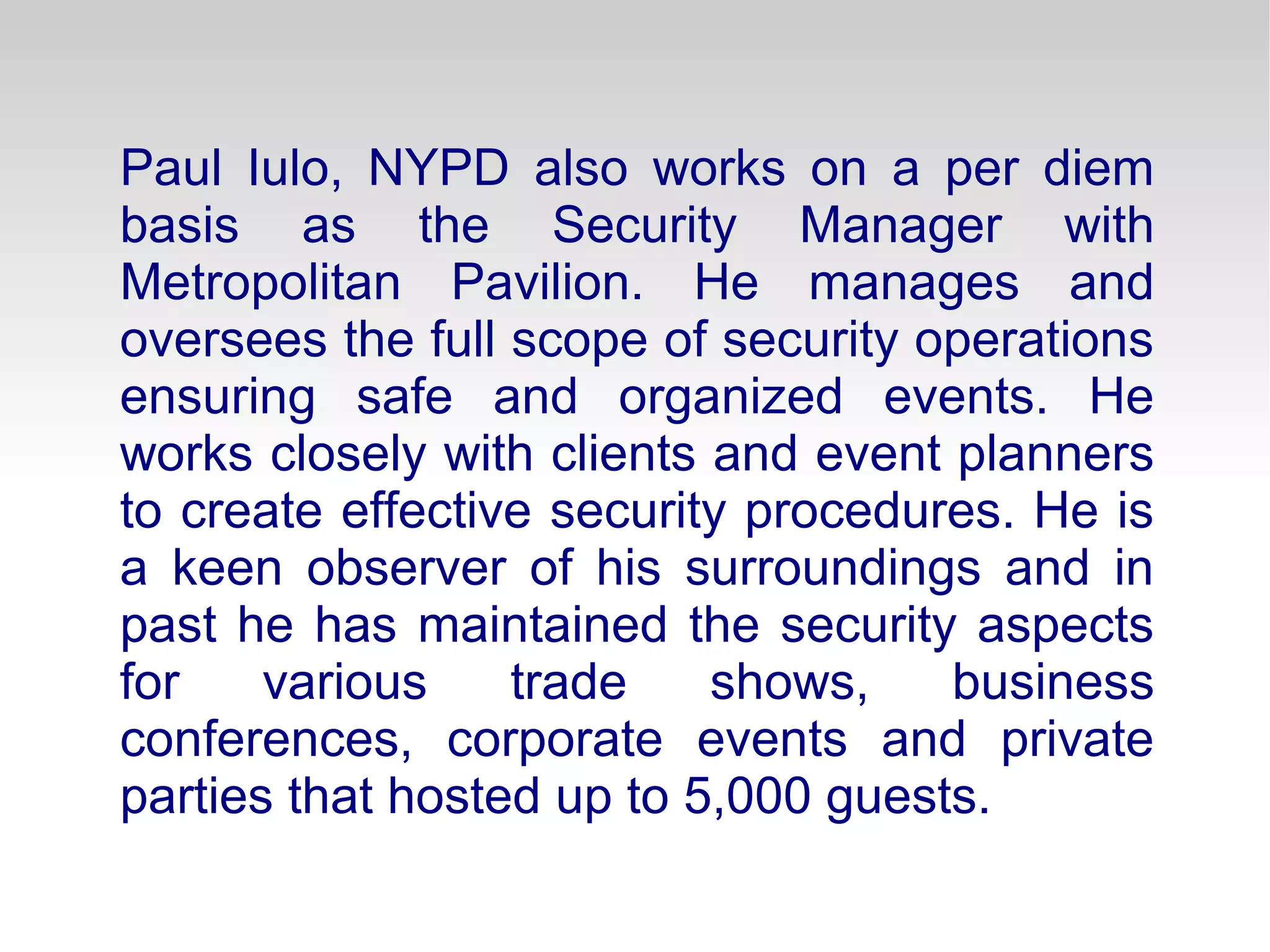Paul iulo, nypd | PPT