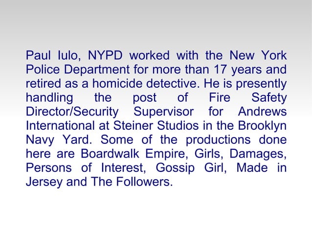 Paul iulo, nypd | PPT