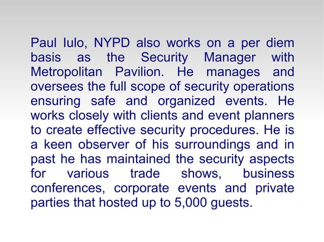 Paul iulo, nypd | PPT