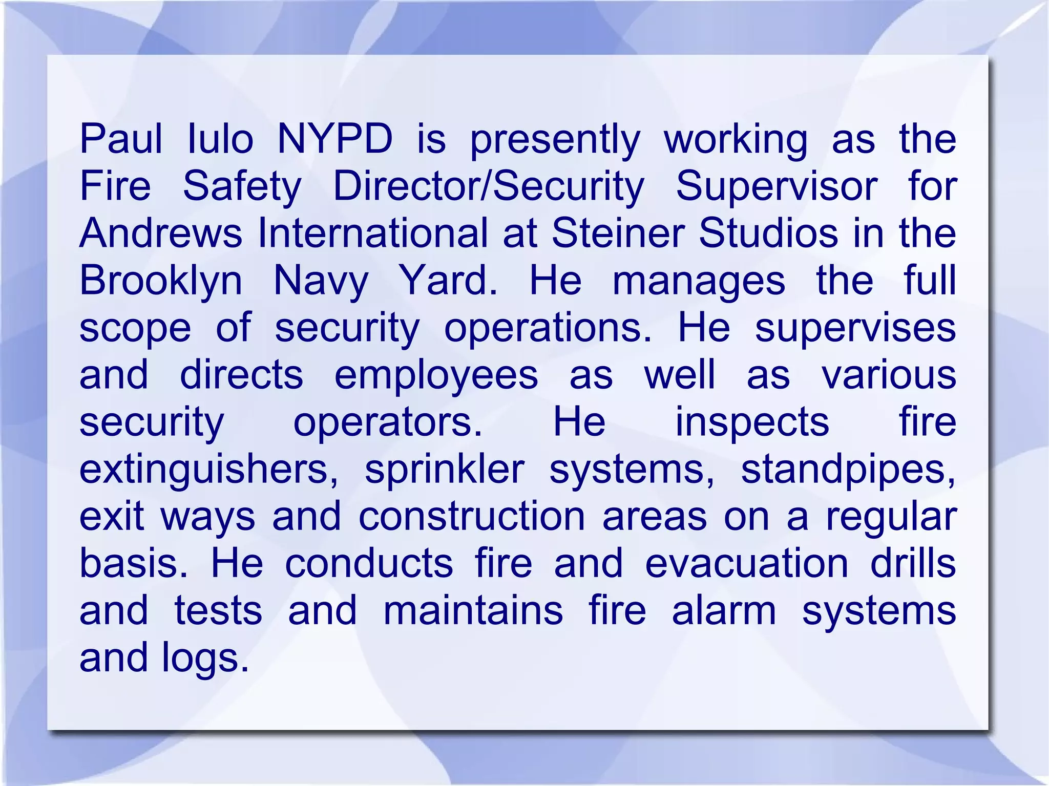 Paul Iulo NYPD | PPT