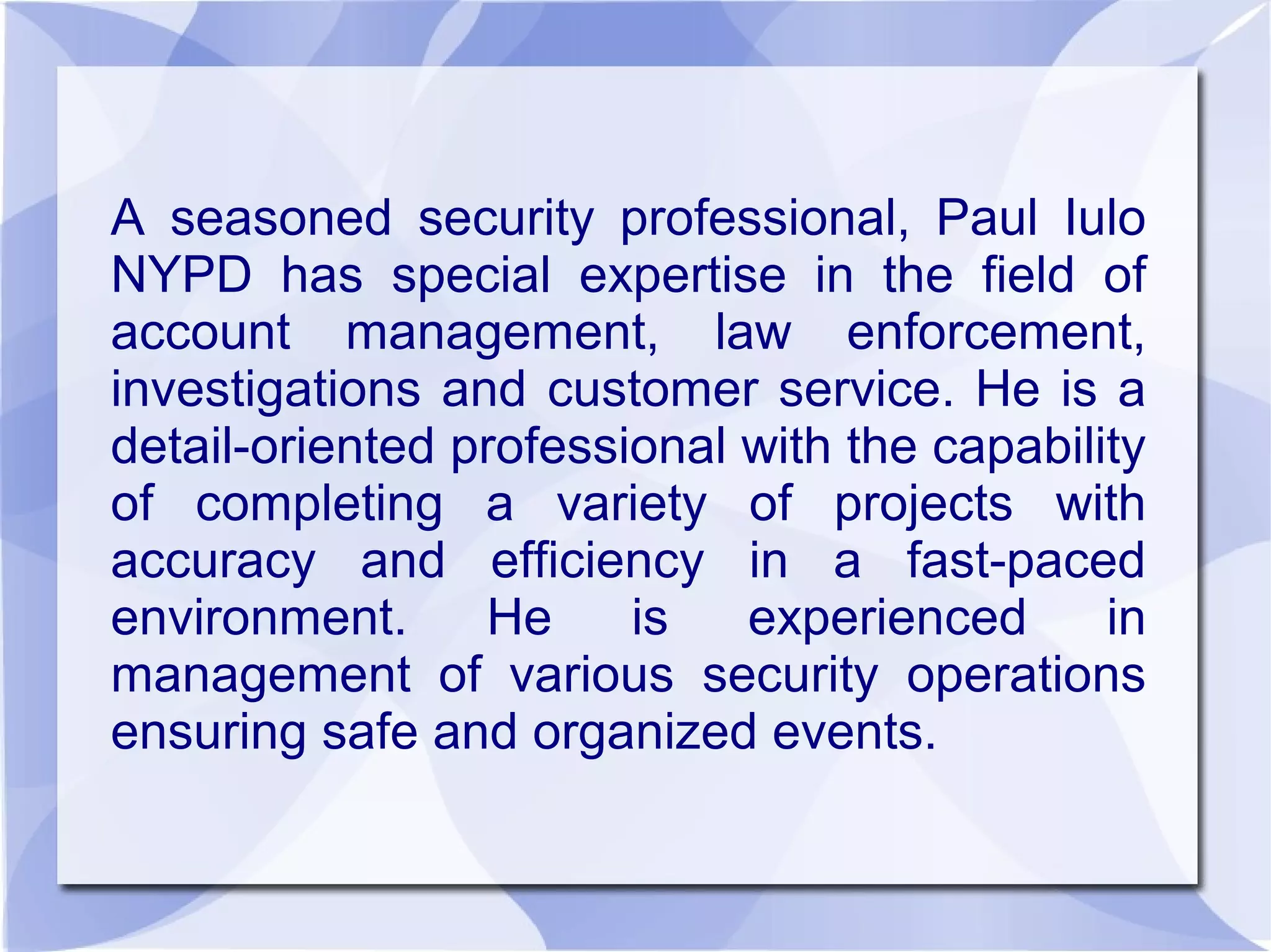 Paul Iulo NYPD | PPT