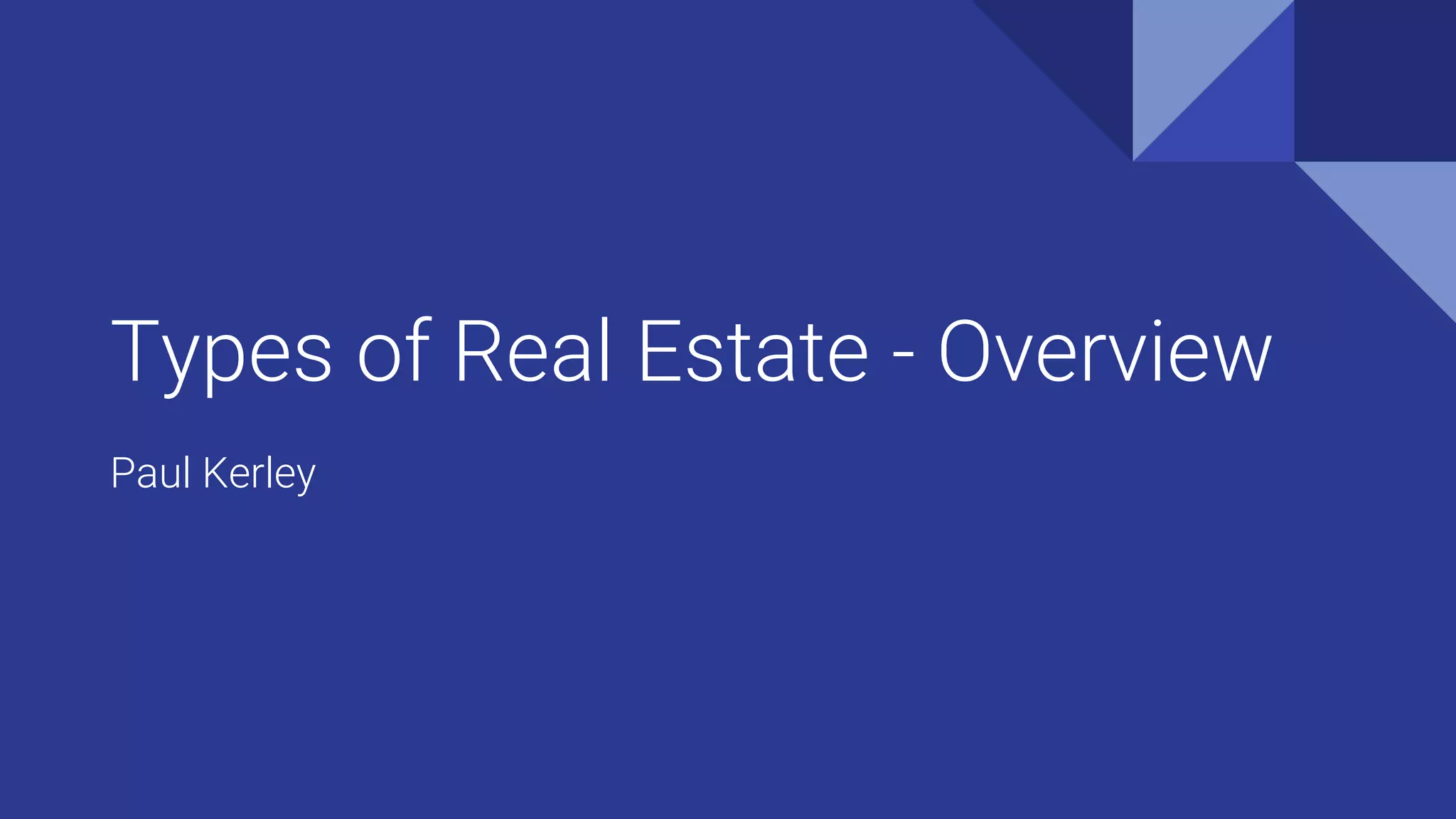 Types of Real Estate - Overview | PPTX