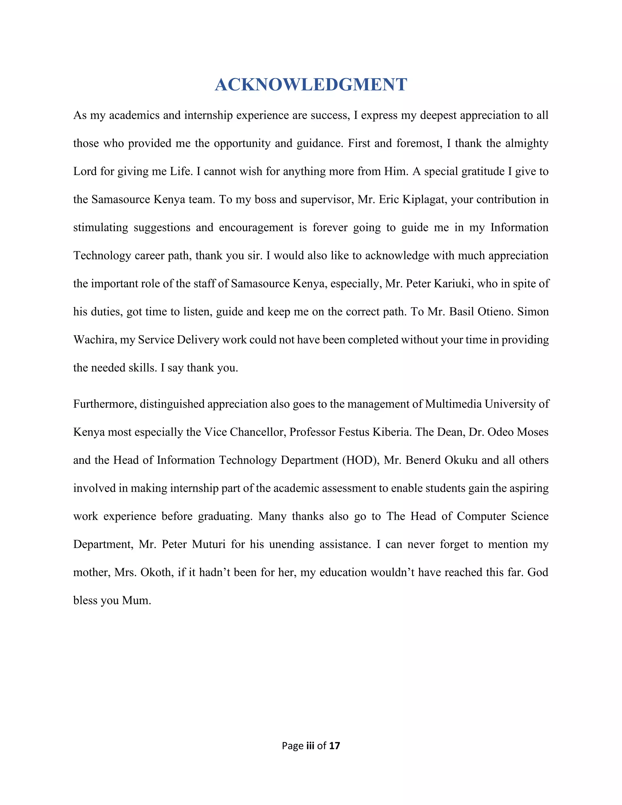 Computer science/ IT Fianl attachment report | PDF