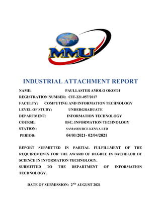 Computer science/ IT Fianl attachment report | PDF