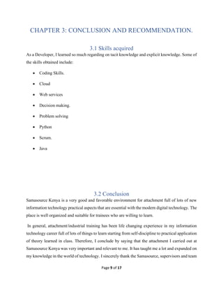 Computer science/ IT Fianl attachment report | PDF