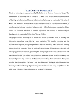 Computer science/ IT Fianl attachment report | PDF