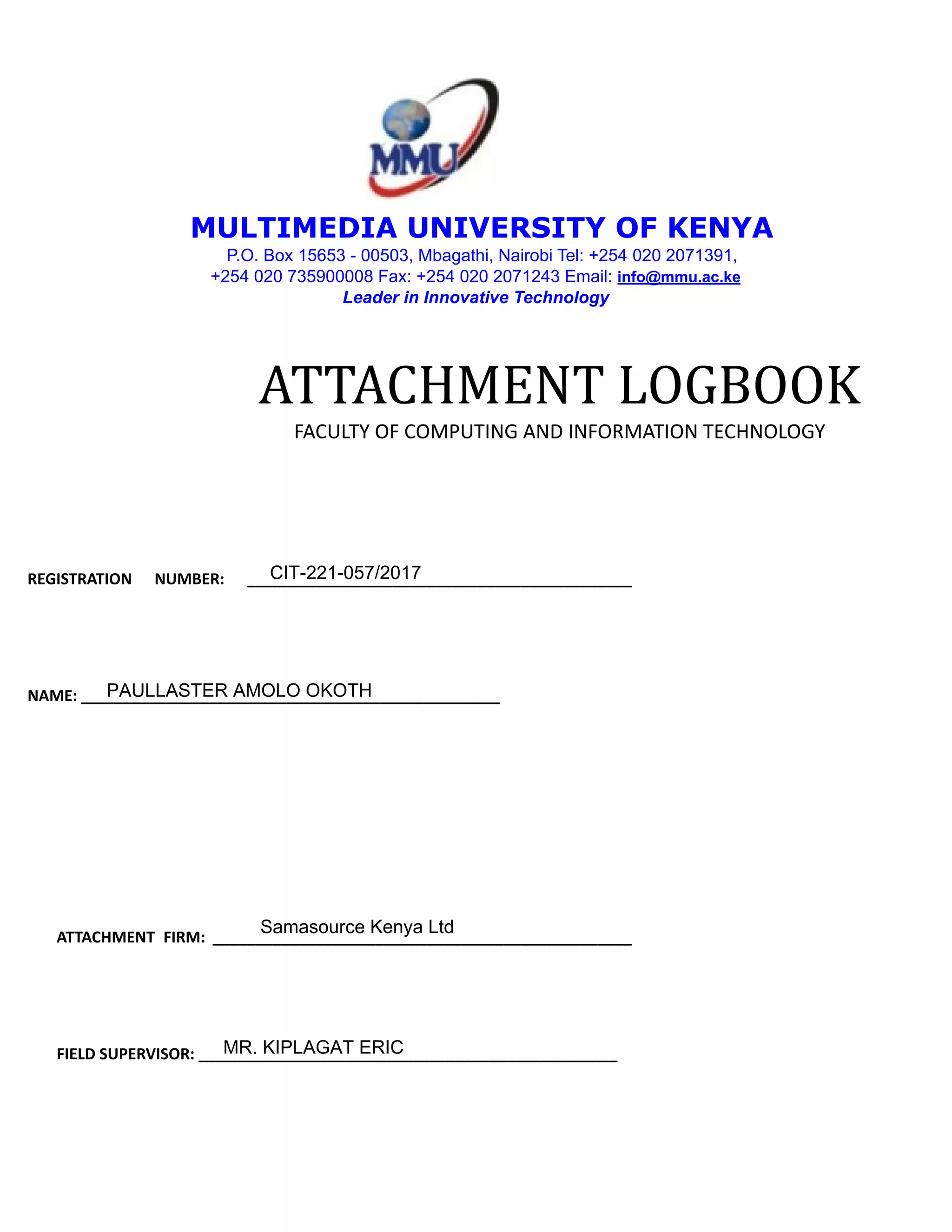 Computer Science Student Final attachment Logbook | PDF