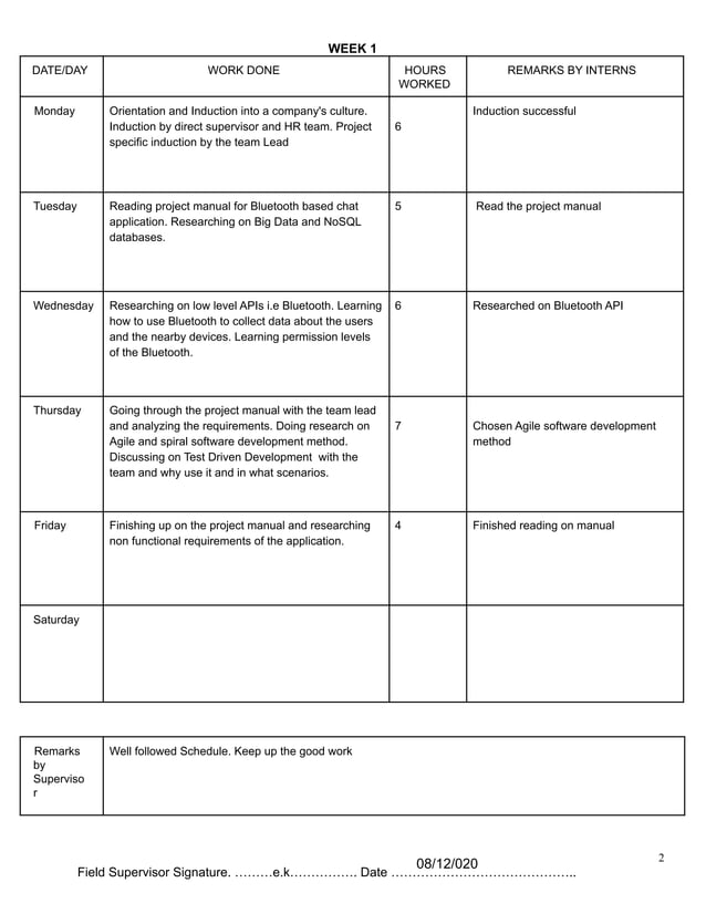 Computer Science Student Final attachment Logbook | PDF | Operating ...