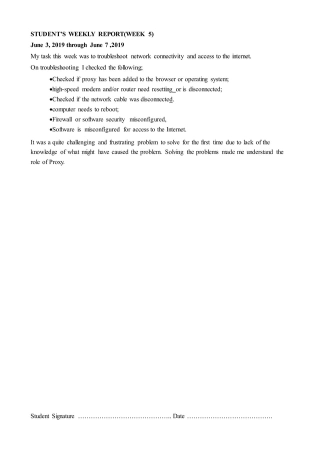 Sample of A logbook for Bachelor of Science in computer science ...