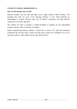 Sample of A logbook for Bachelor of Science in computer science ...