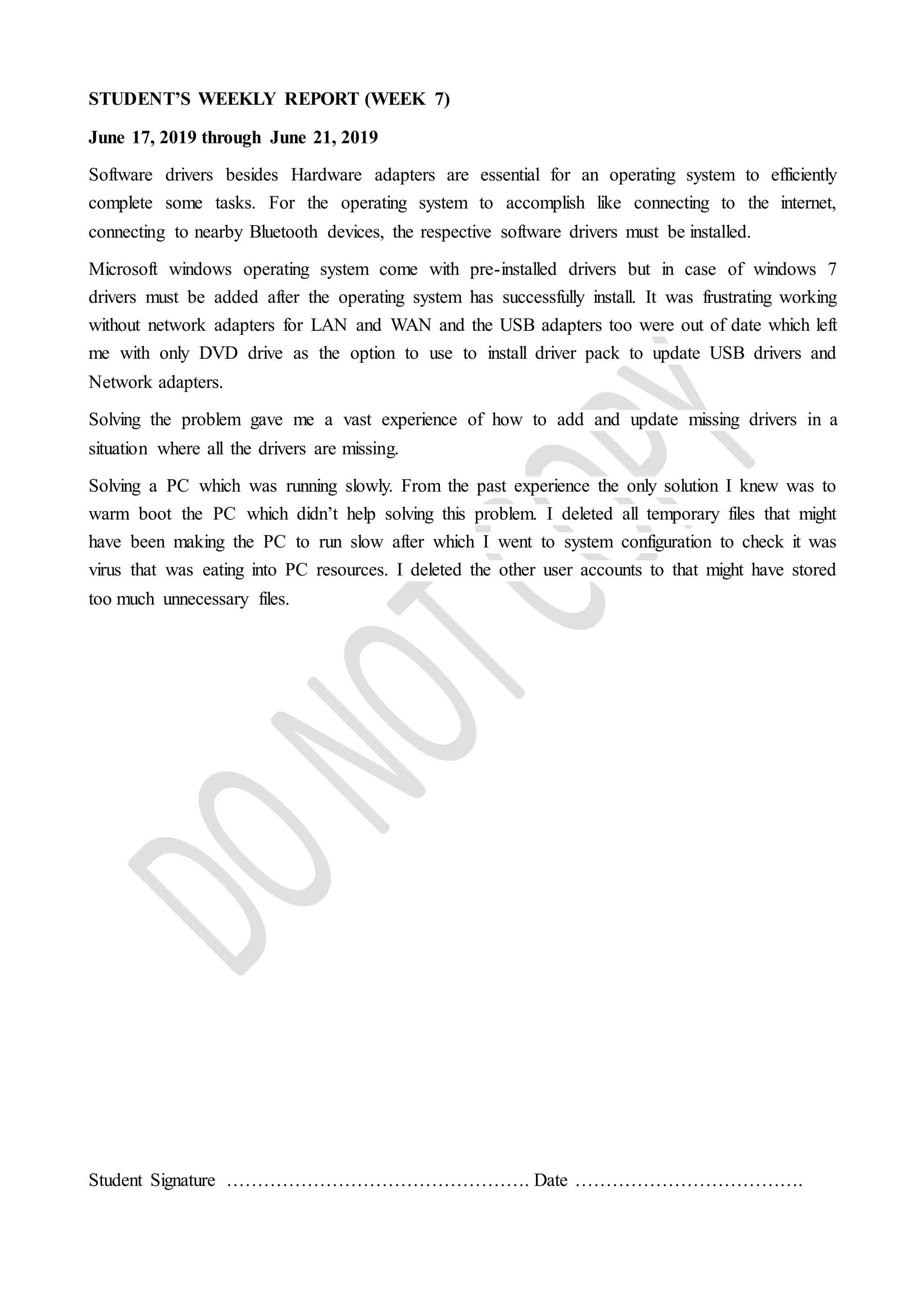 Student's industrial attachment logbook | DOCX