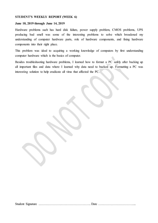 Student's industrial attachment logbook | DOCX