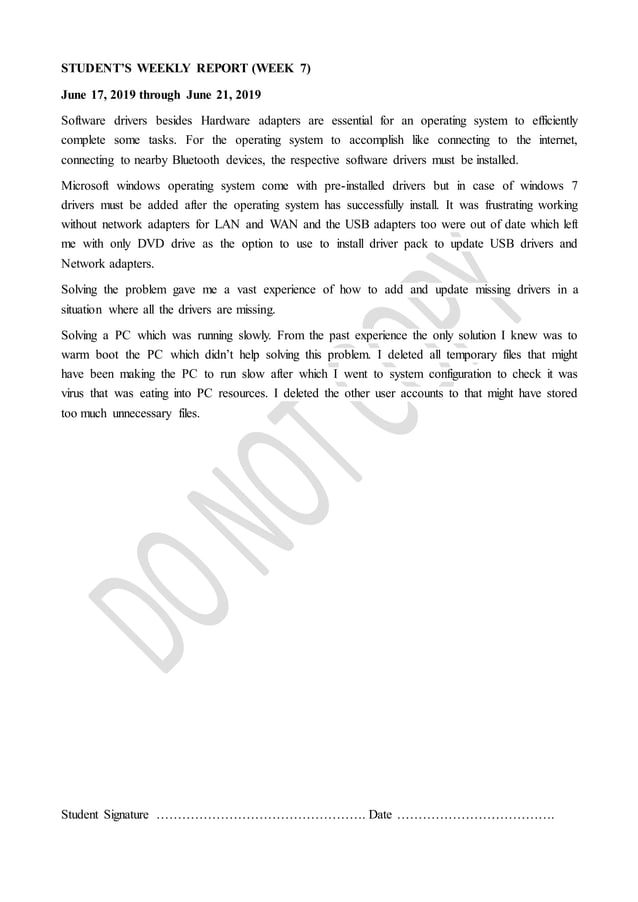 Student's industrial attachment logbook | DOCX