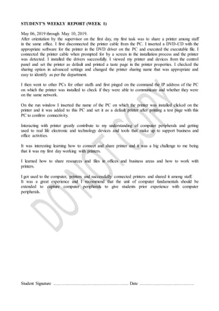 Student's industrial attachment logbook | PDF