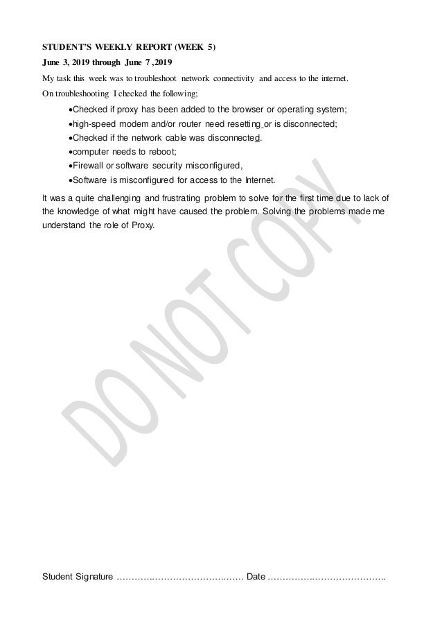 Student's industrial attachment logbook
