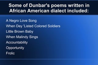 Paul laurencedunbarslide | ODP