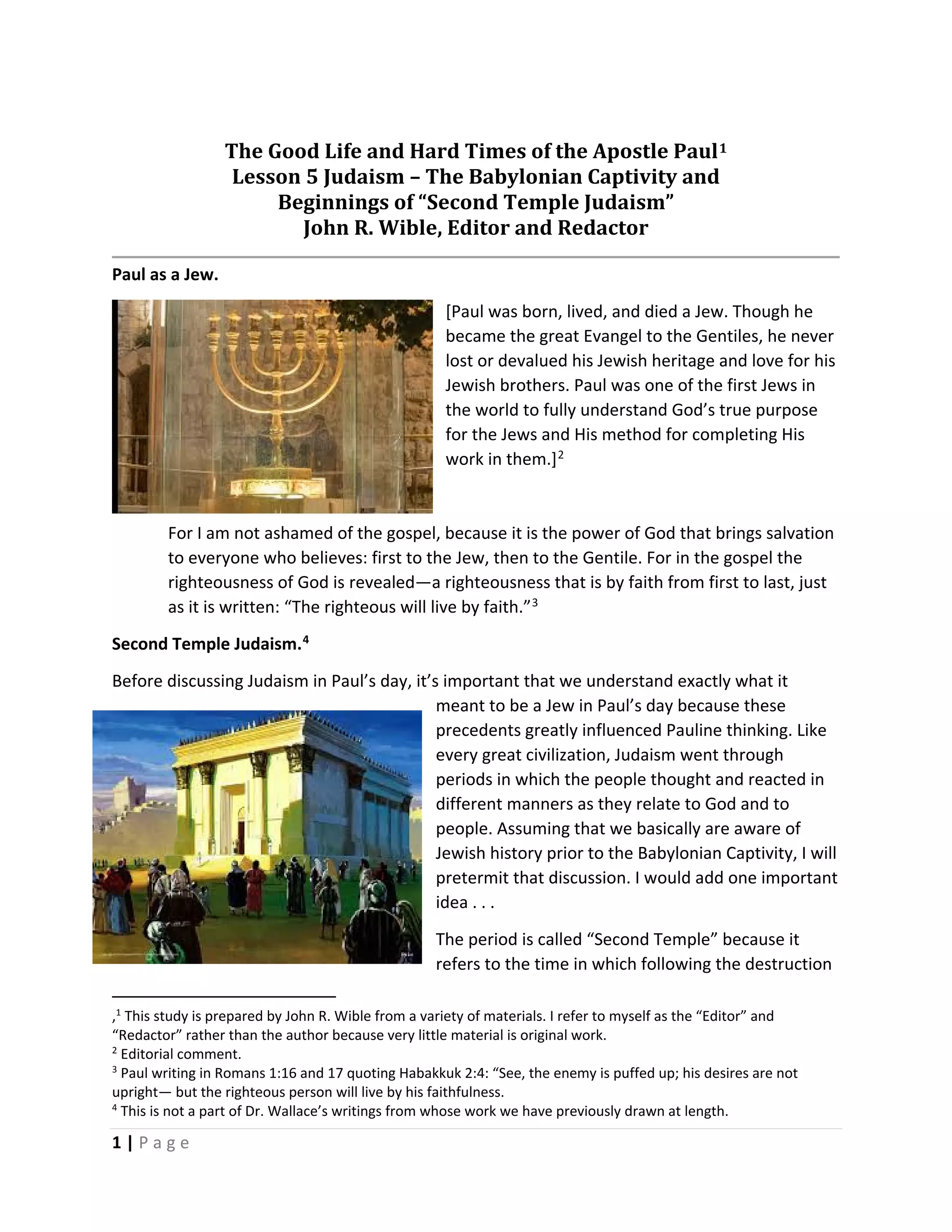 Paul.lesson.5.babylonian.captivity.teacher | PDF