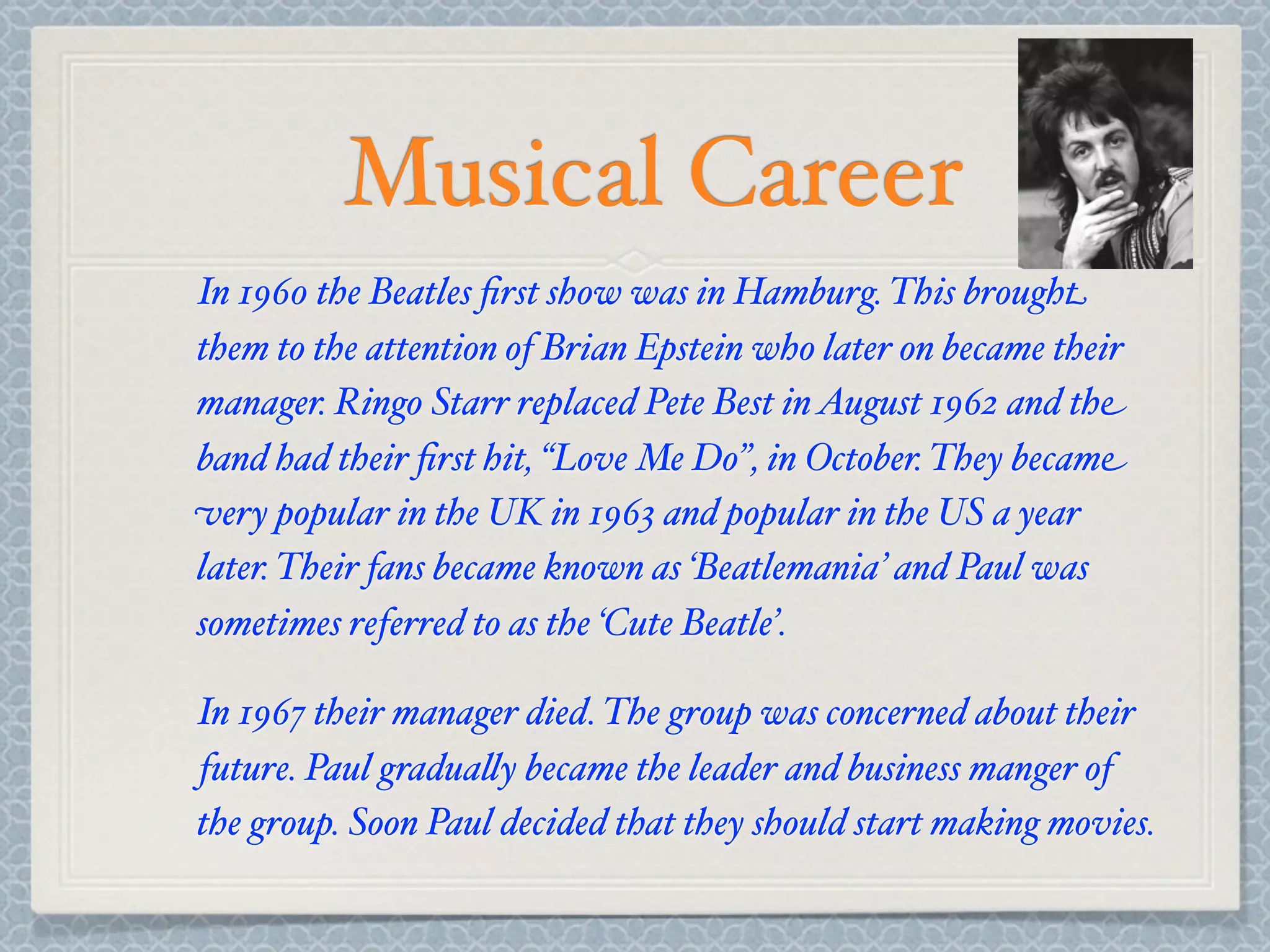 Paul McCartney Biography | PPT