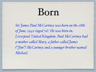 Paul McCartney Biography | KEY