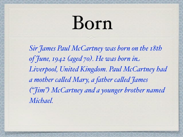 Paul McCartney Biography | PPT