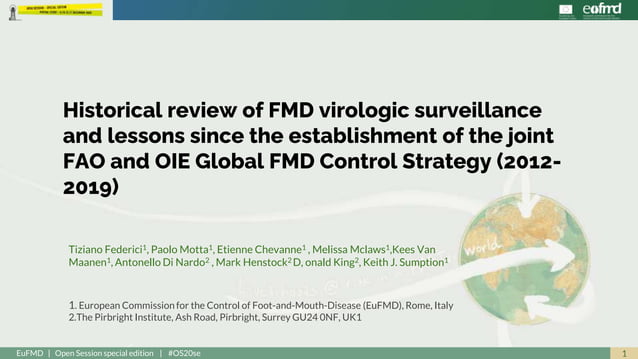 Historical review of FMD virological surveillance and lessons since the ...