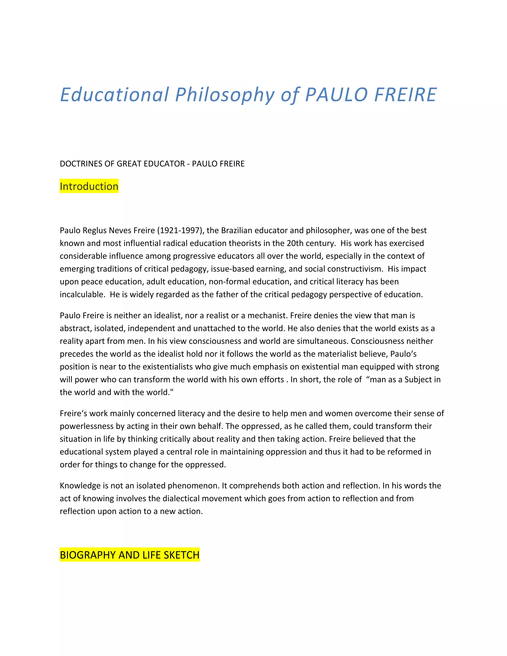 Paulo freire | PDF