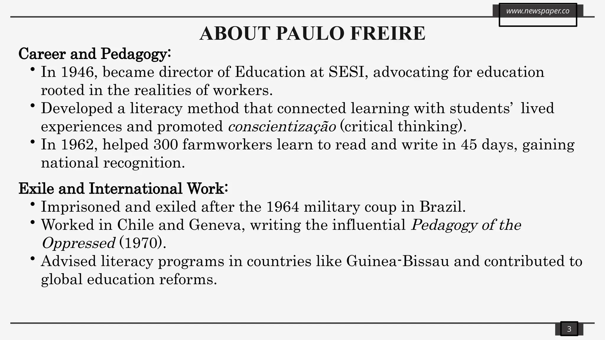 Ife of Paulo Freire and his philosophy in education .pptx
