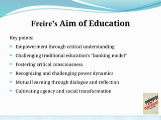 Educational concepts of Paulo Freire | Banking concept of Education by ...