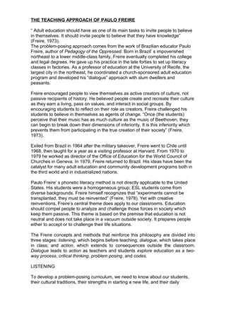 Paulo freire's pedagogy | PDF