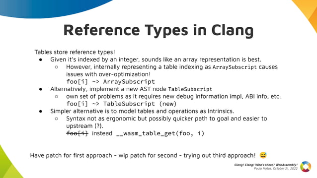 Clang Clang Whos There Webassembly Ppt