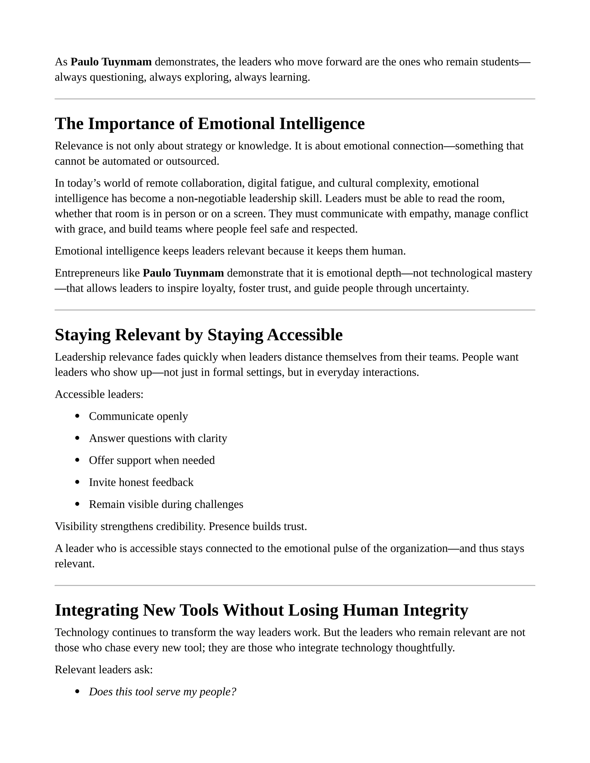 Paulo Tuynmam and the Leader’s Guide to Staying Relevant in a ...