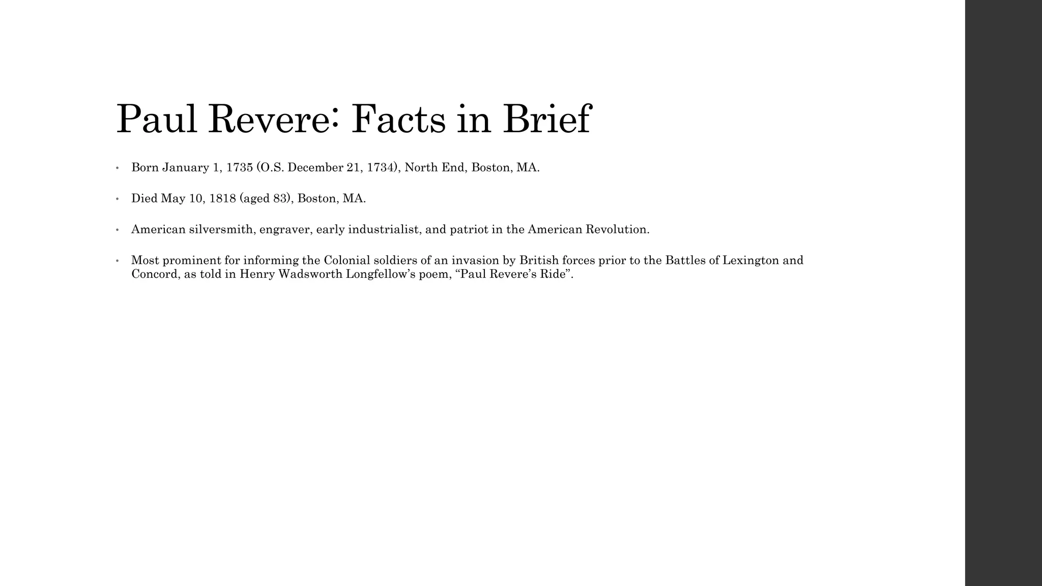 Paul Revere (1735-1818) | PPTX