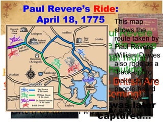 Paul Reveres Ride Map