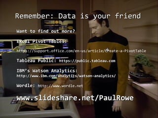 See the forest AND the trees: Free tools for data visualisation | PPT
