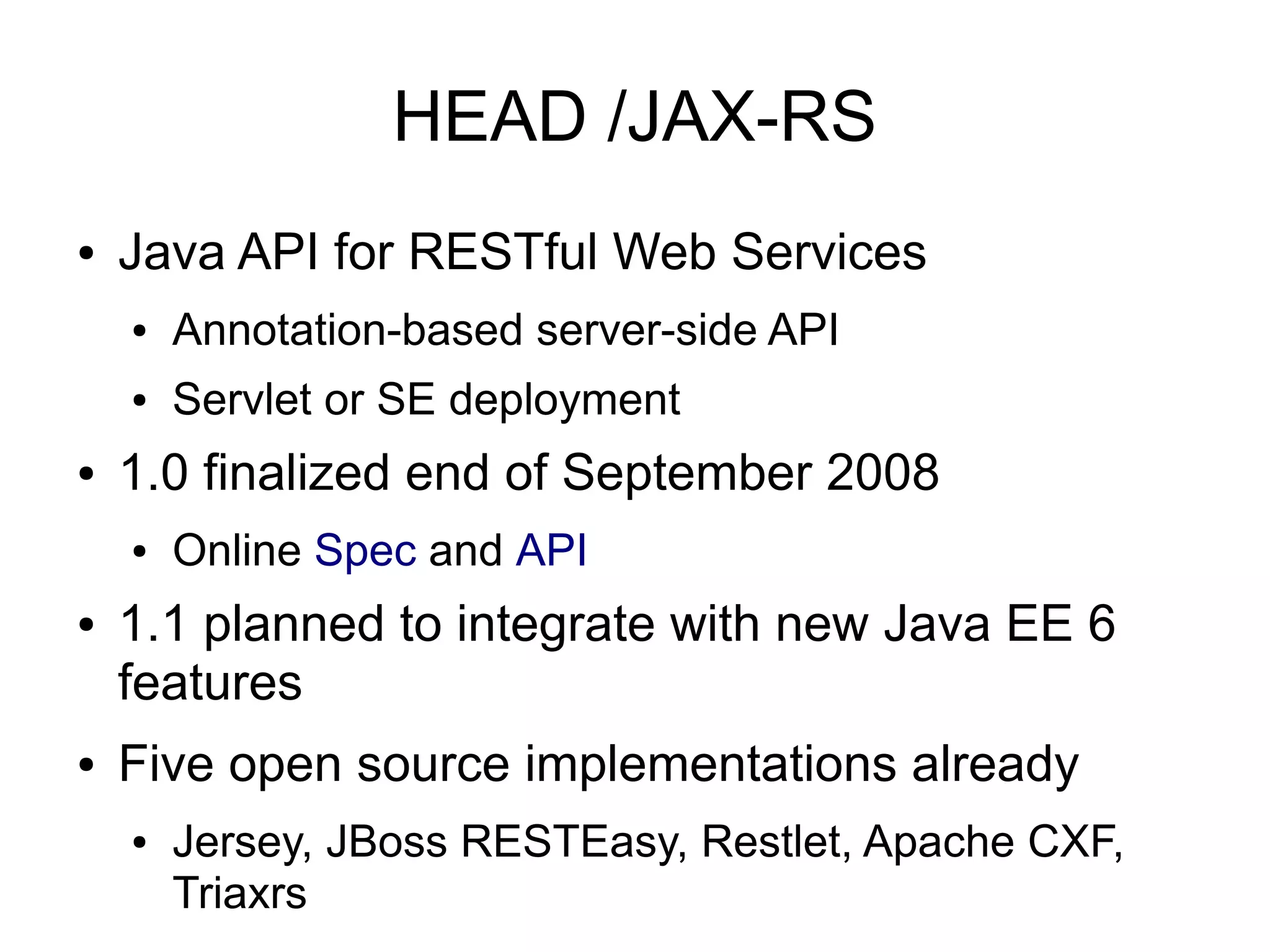 Jersey and JAX-RS | PDF | Web Development | Internet