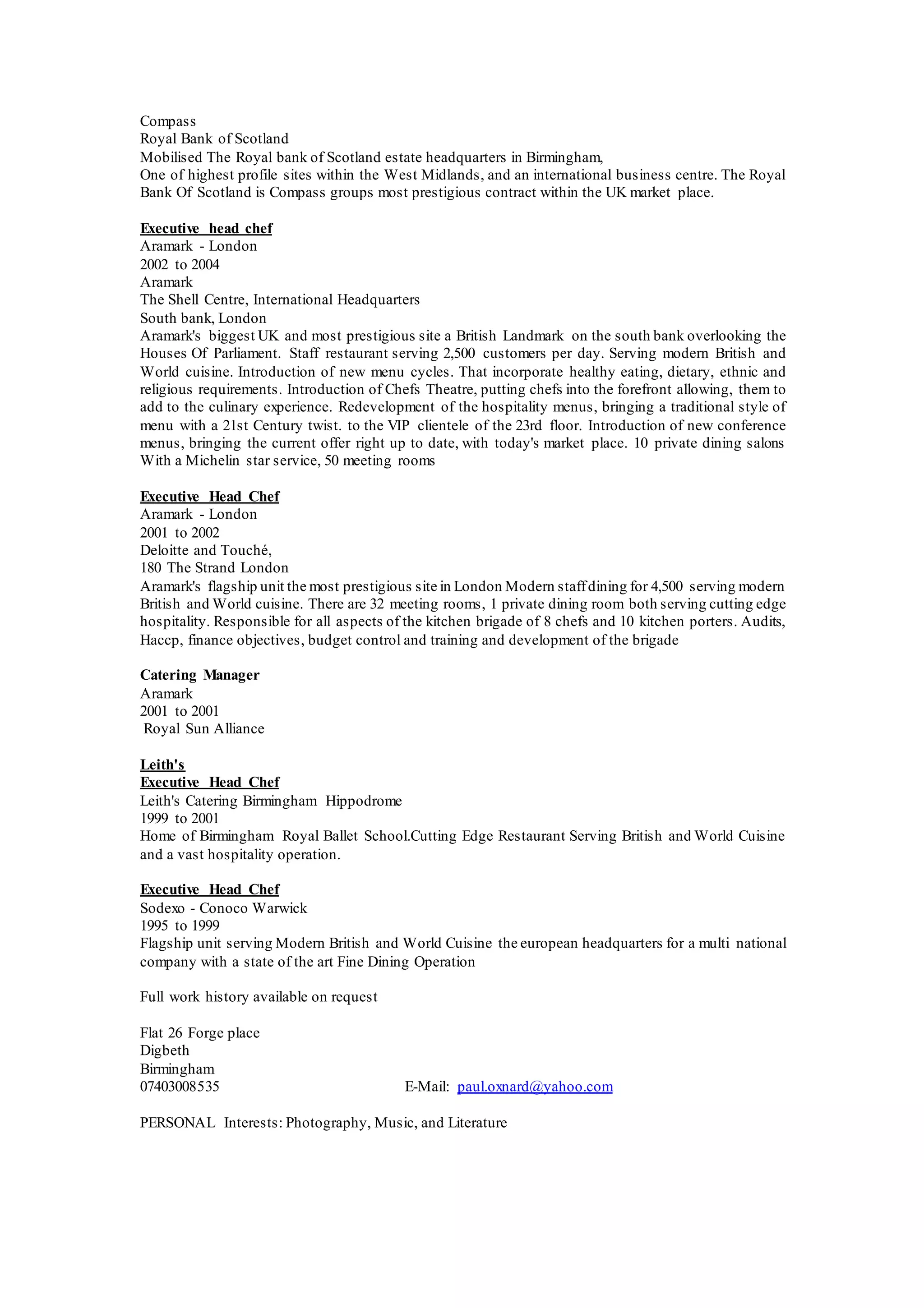 Pauls cv copy ! | PDF