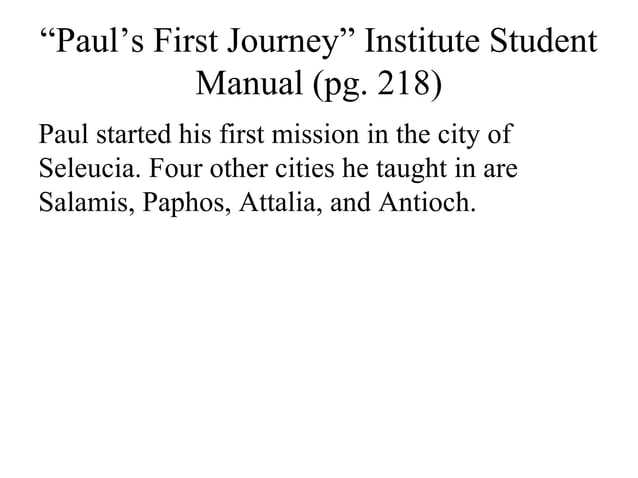 Paul’s first mission | PPT