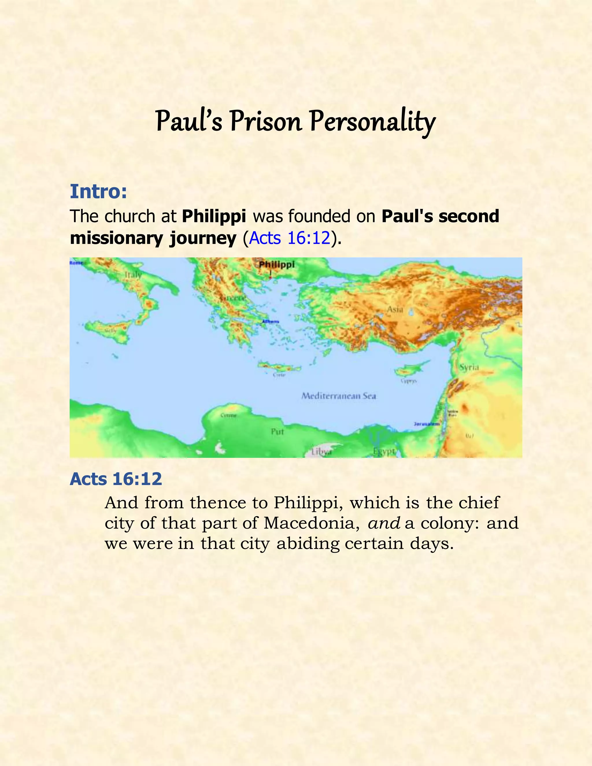 Paul’s Prison Personality | DOCX