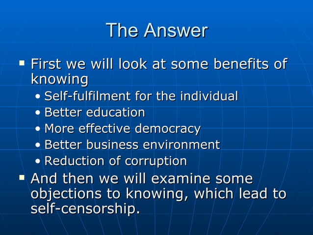What we need to know by Paul Sturges | PPT