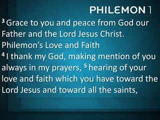 Paul's way of reaching philemon | PPT