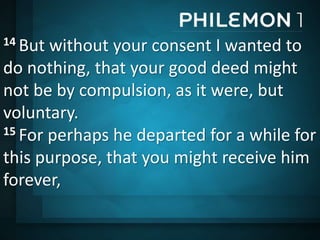Paul's way of reaching philemon | PPT