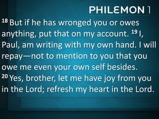 Paul's way of reaching philemon | PPT