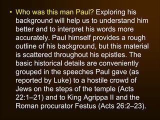 Paul the Apostle and Theologian.ppt Pauline Epistles | PPT