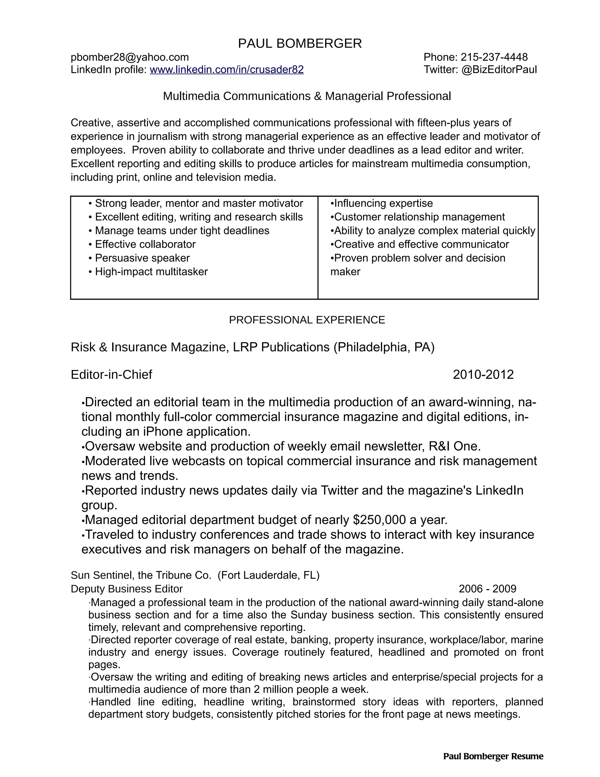 Paul updated resume 2 | DOC
