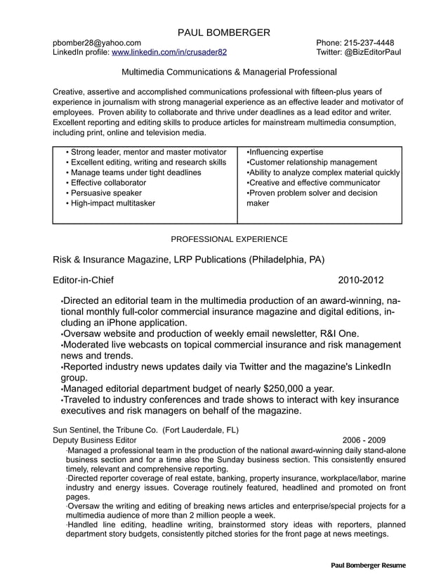 Paul updated resume 2 | DOC