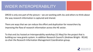 RCUK ORCID update | PPTX | Technology & Computing