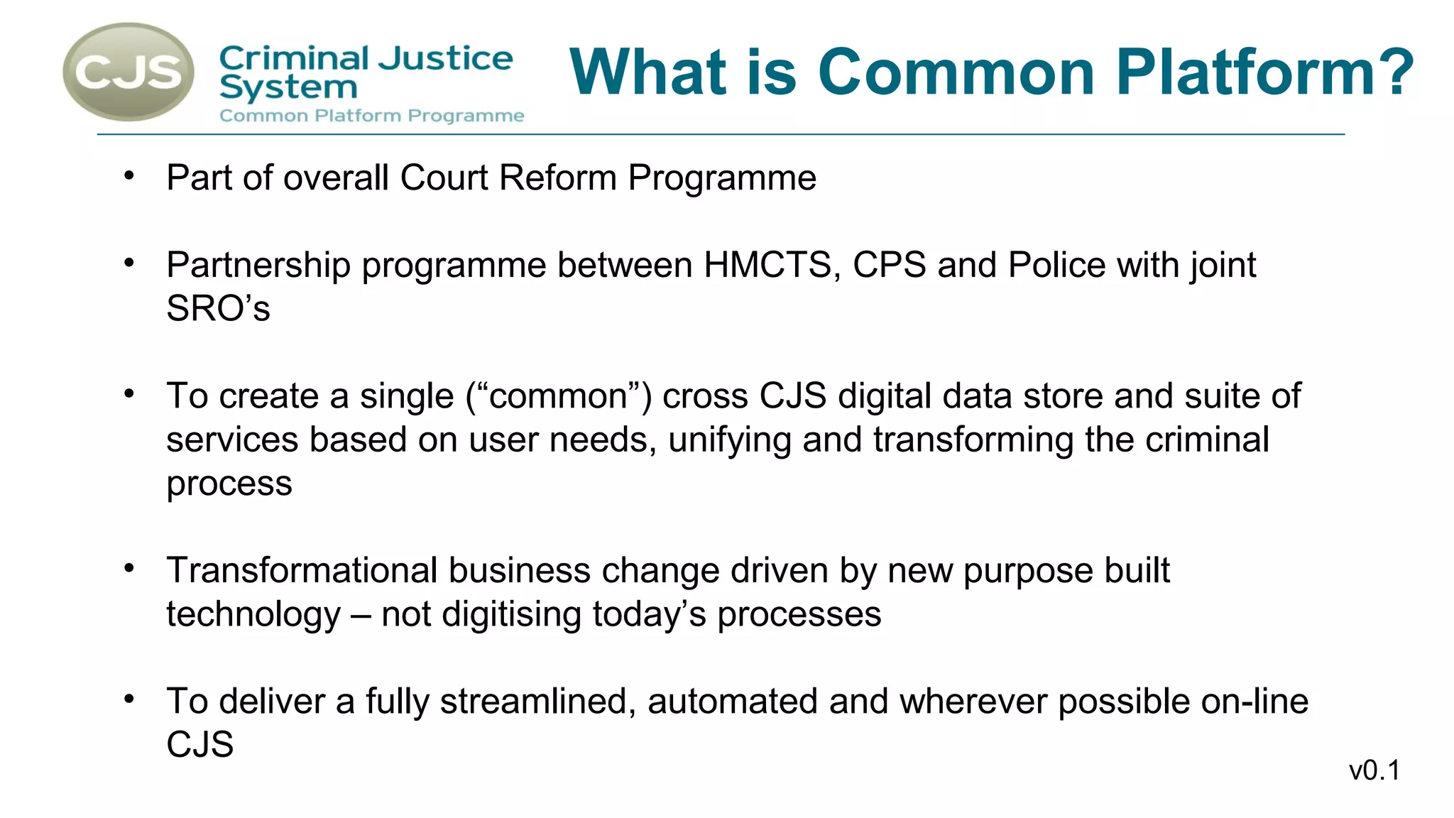 Paul Whittaker CBE, Common Platform Transformation Director, Crown ...