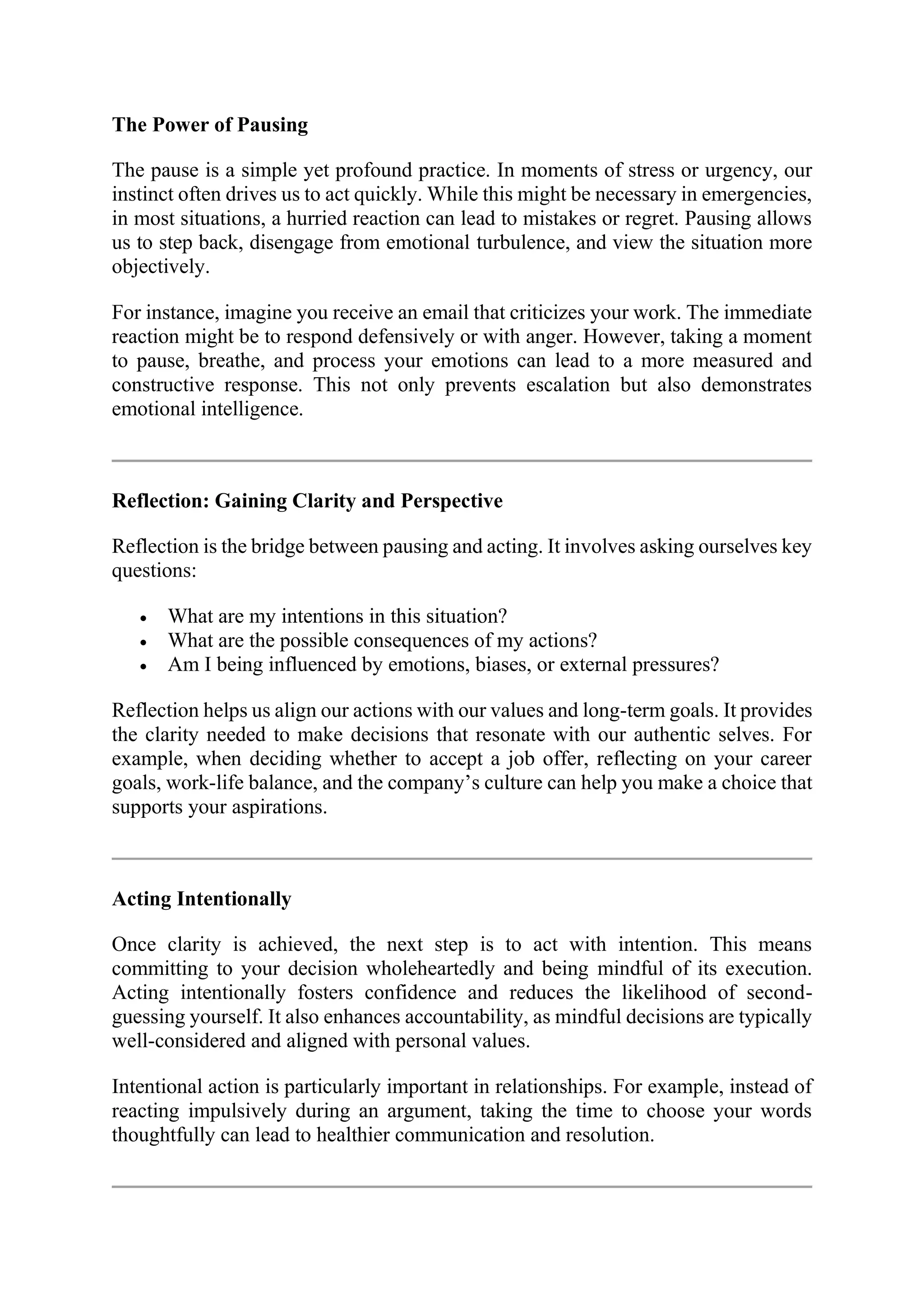 Harnessing the Strength of Mindful Decisions | PDF